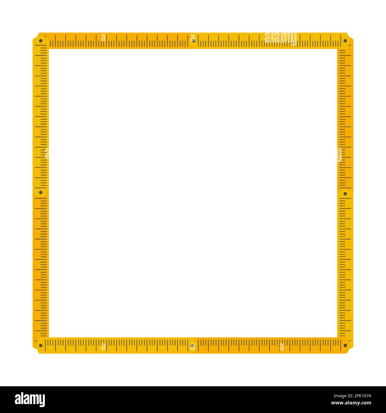 Square frame made from yellow folding rule. Flat style vector ...