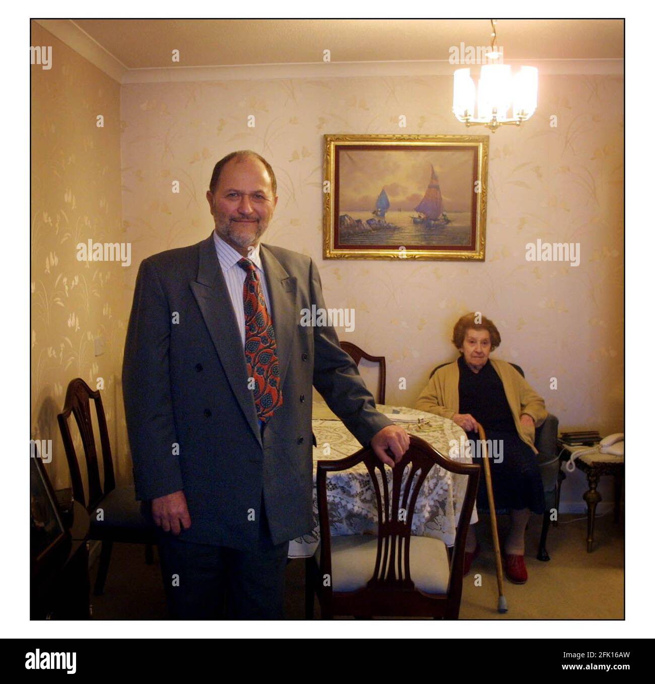 Norman Cowan, with his mother Eve Cowan.pic David Sandison 22/5/2003 ...