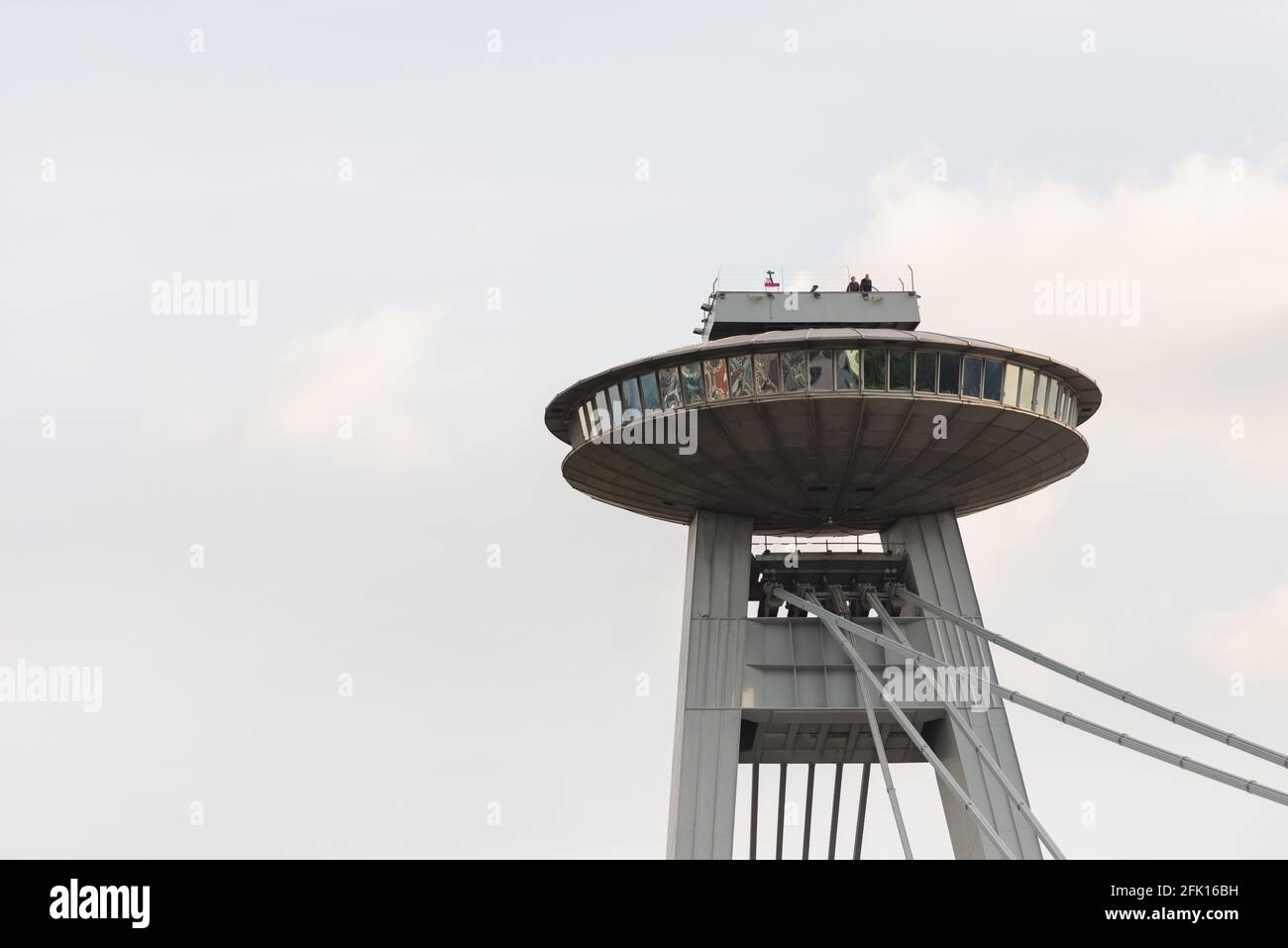 Bratislava. Slovakia. Spring 2019. Bridge with observation deck in ...