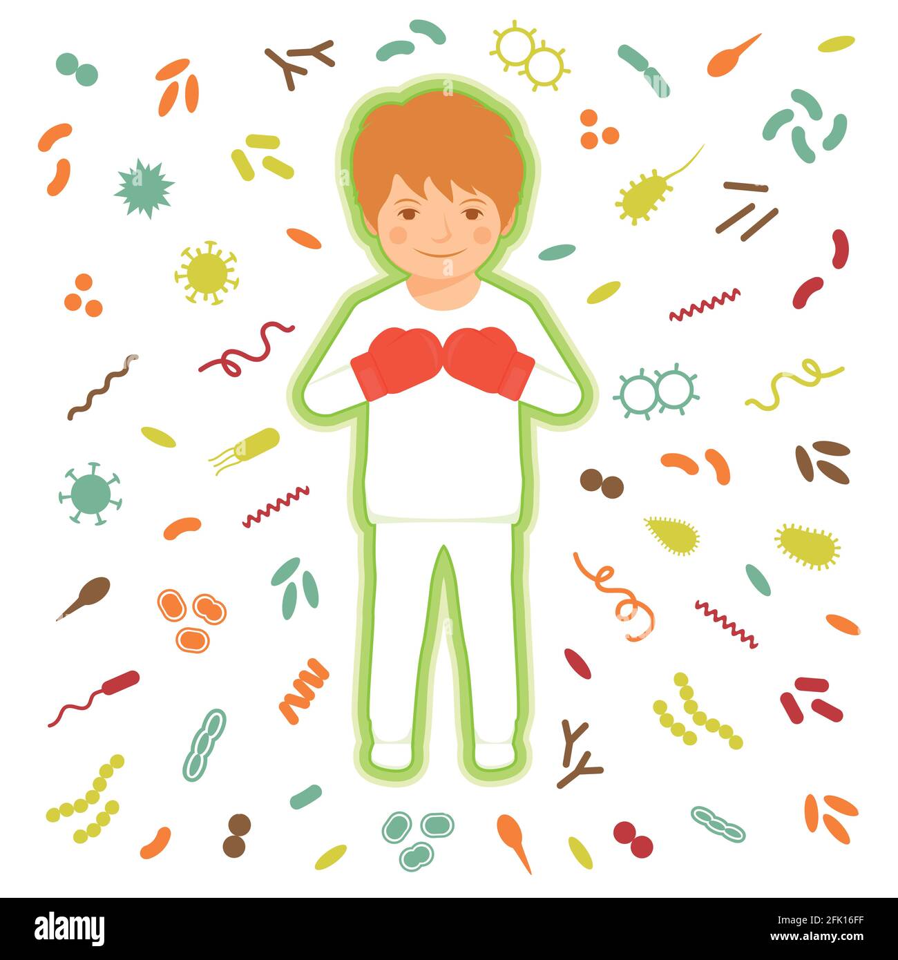 immune protection system. bacteria, virus infection Stock Vector Image ...