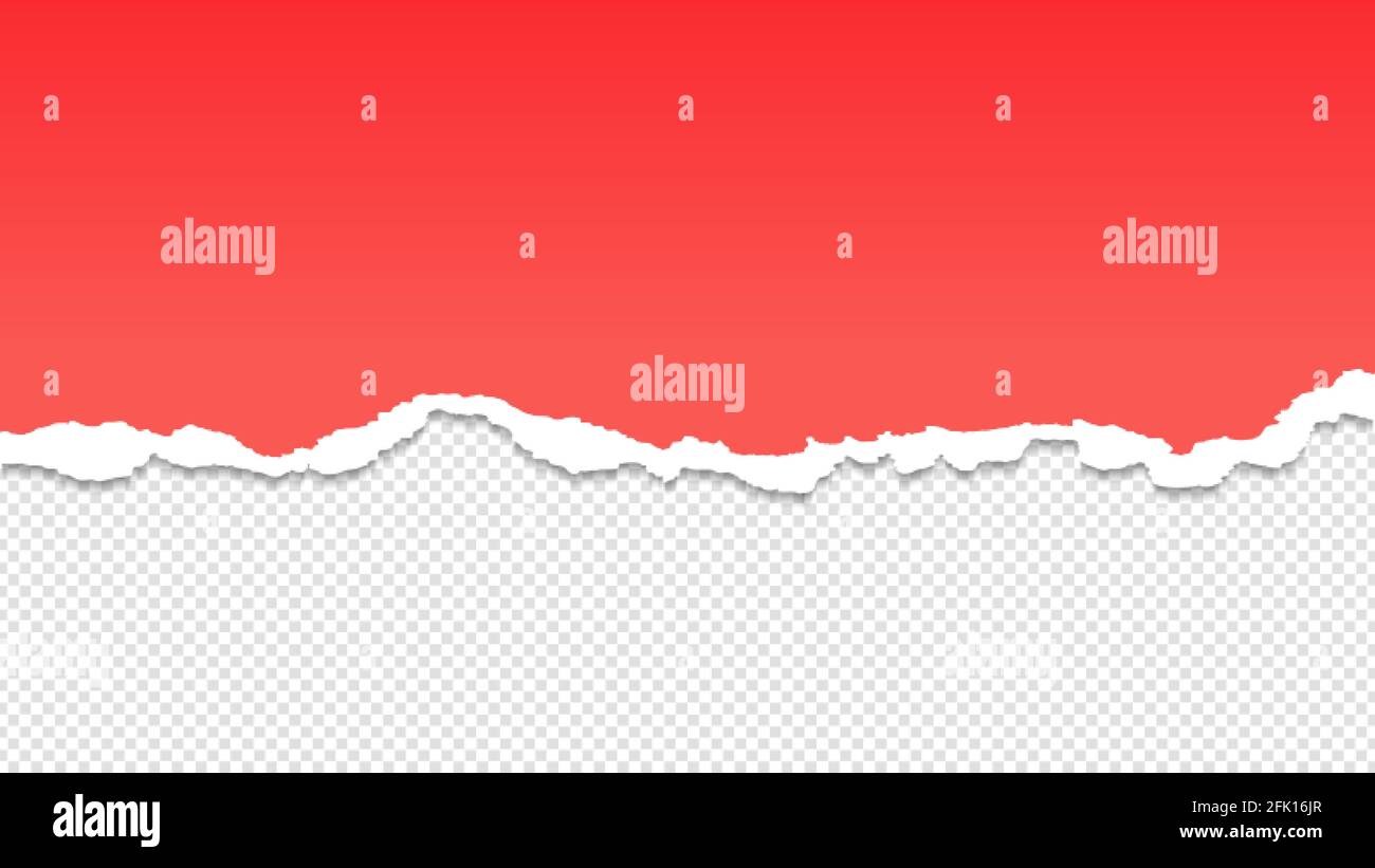 Torn paper. Half paper sheet vector illustration. Torn red sheet ...