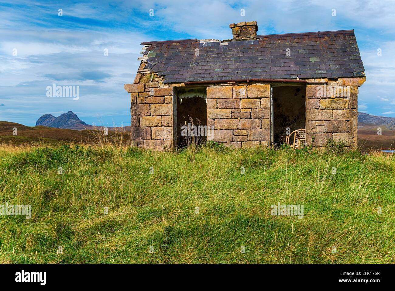 An old bothy at Elphin in the Highlands of Scotland and on the NC500 ...
