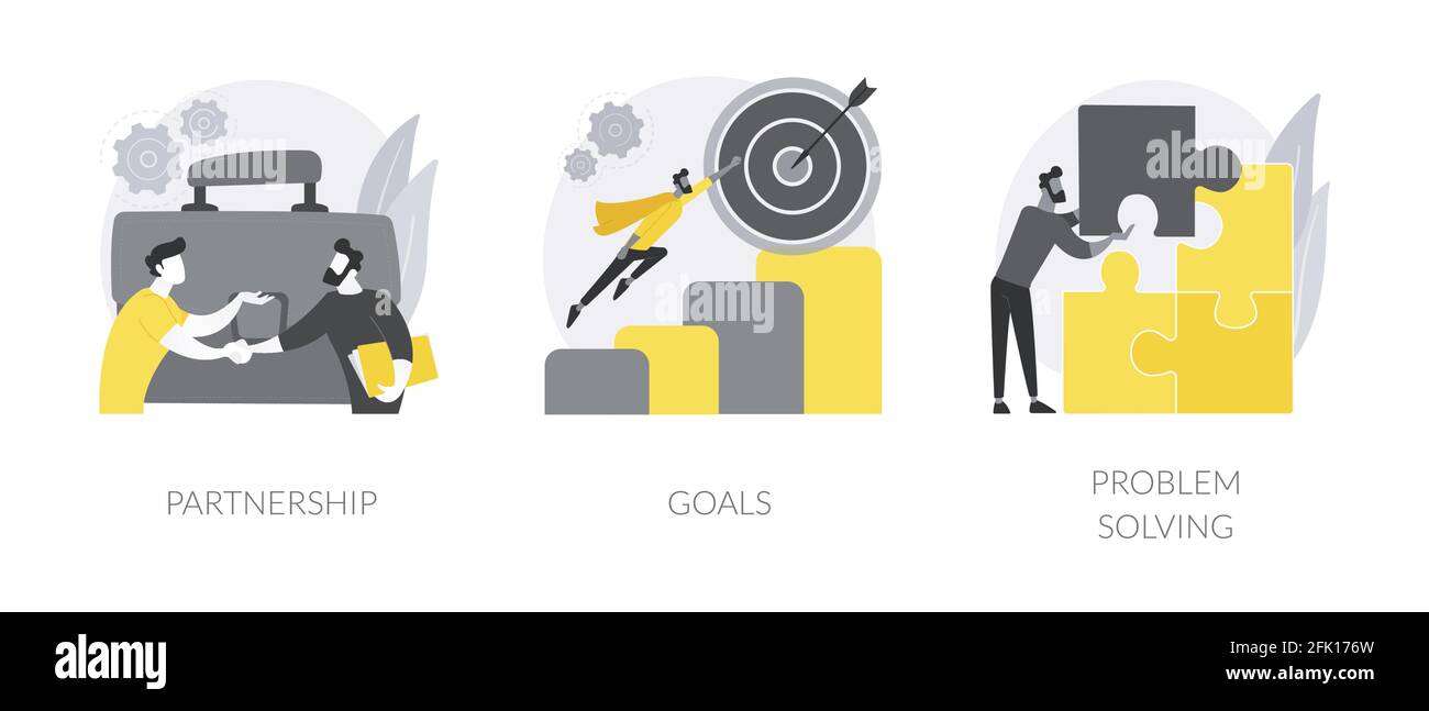 Cooperation and teamwork abstract concept vector illustrations Stock ...