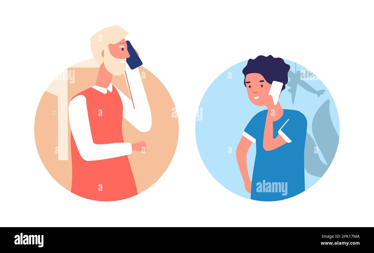 Elderly smartphone kid Stock Vector Images - Alamy