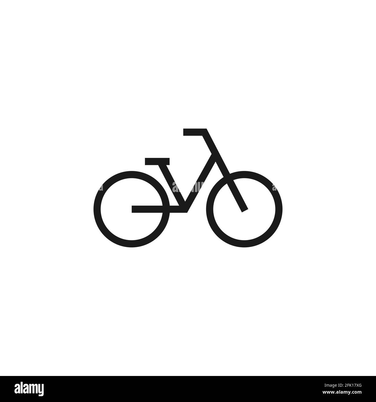 Bicycle icon. Flat bike pictogram isolated on white. Vector ...