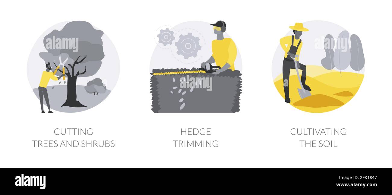 Landscape maintenance abstract concept vector illustrations Stock ...