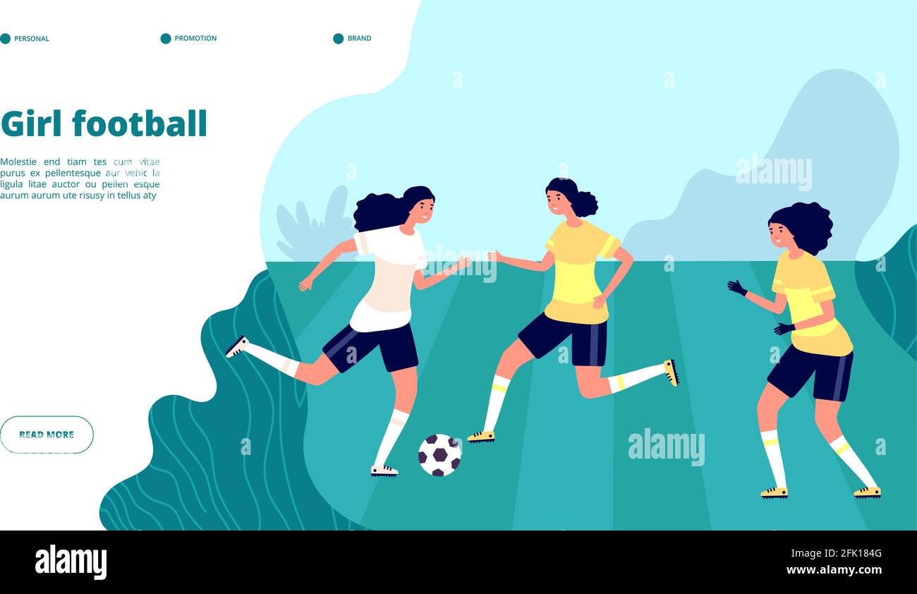 Cartoon female soccer player kicking hi-res stock photography and ...