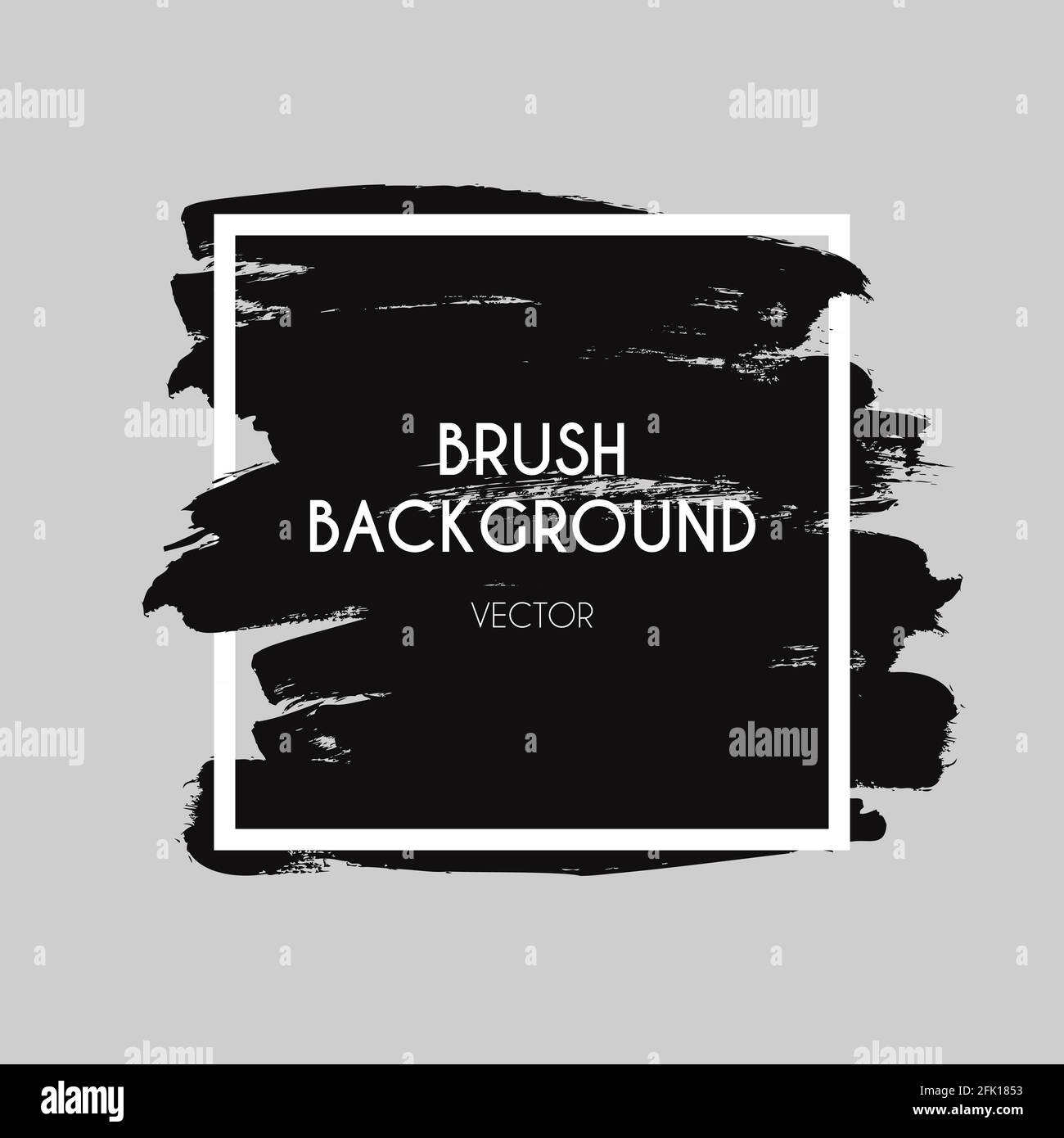 Brush logo. Brushed texture, ink paint strokes background. Abstract ...