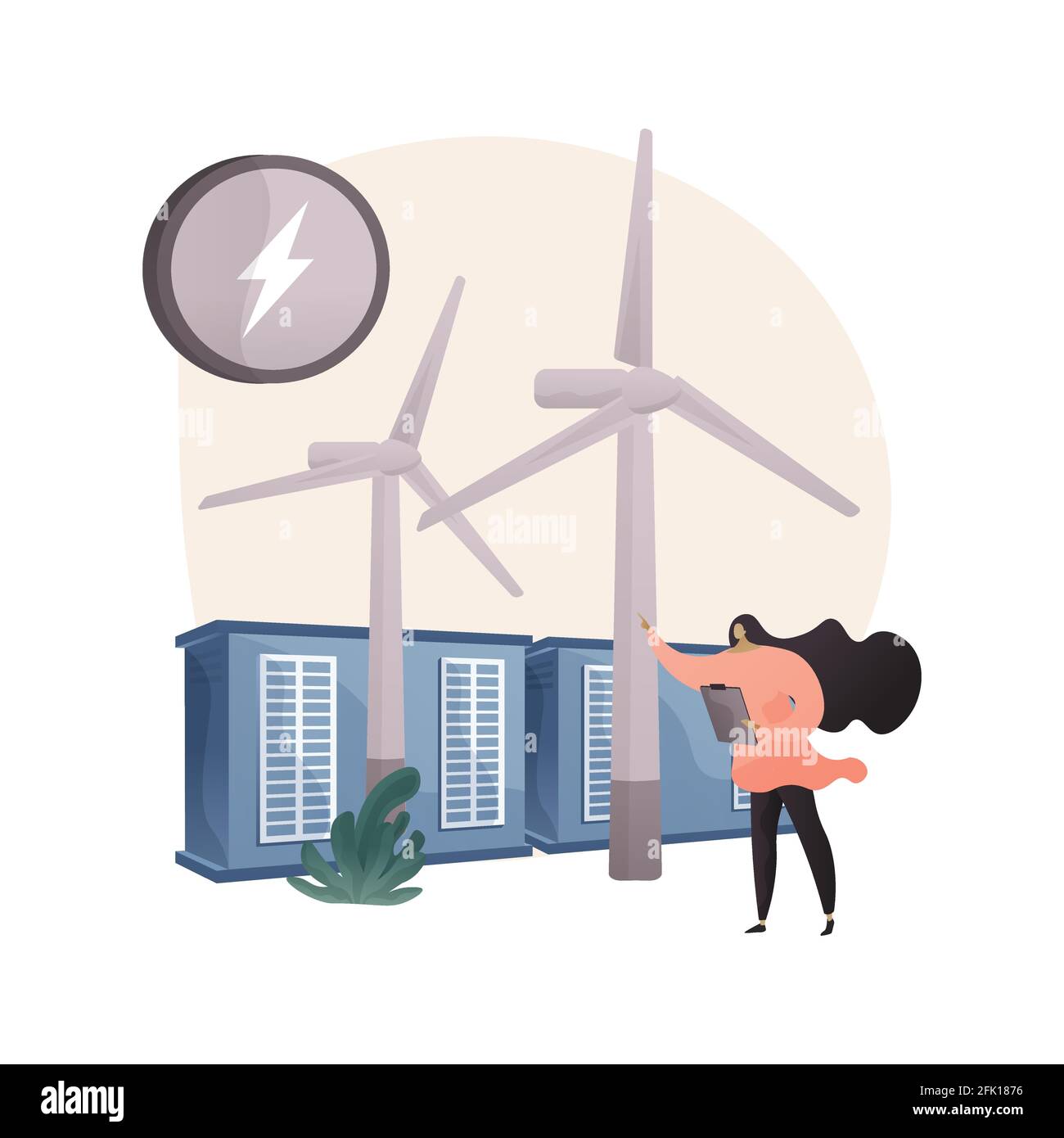Wind power abstract concept vector illustration Stock Vector Image ...