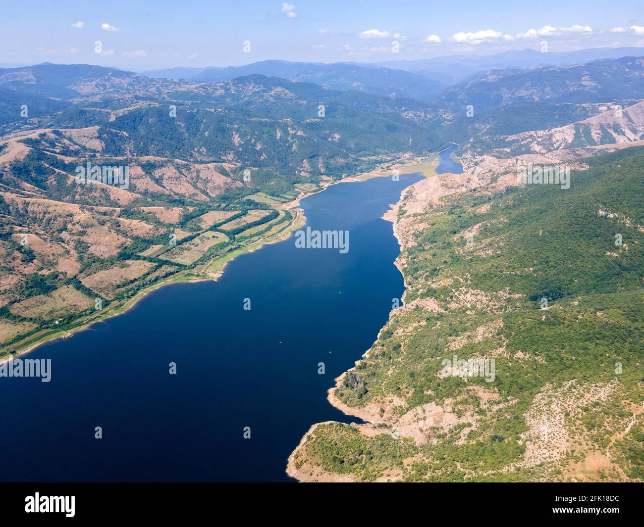 Aerial Summer view of Arda River meander and Kardzhali Reservoir ...