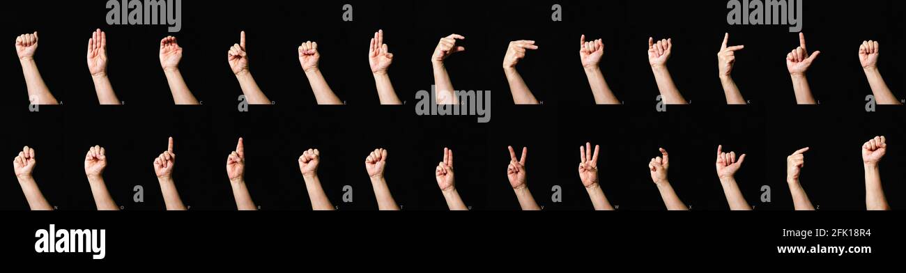 International sign language set Stock Photo - Alamy