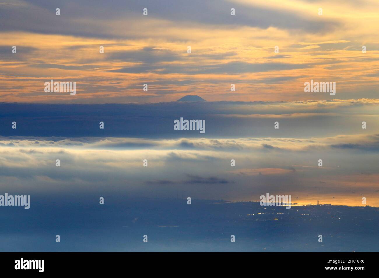 Mount Fuji view from an aircraft window Stock Photo - Alamy