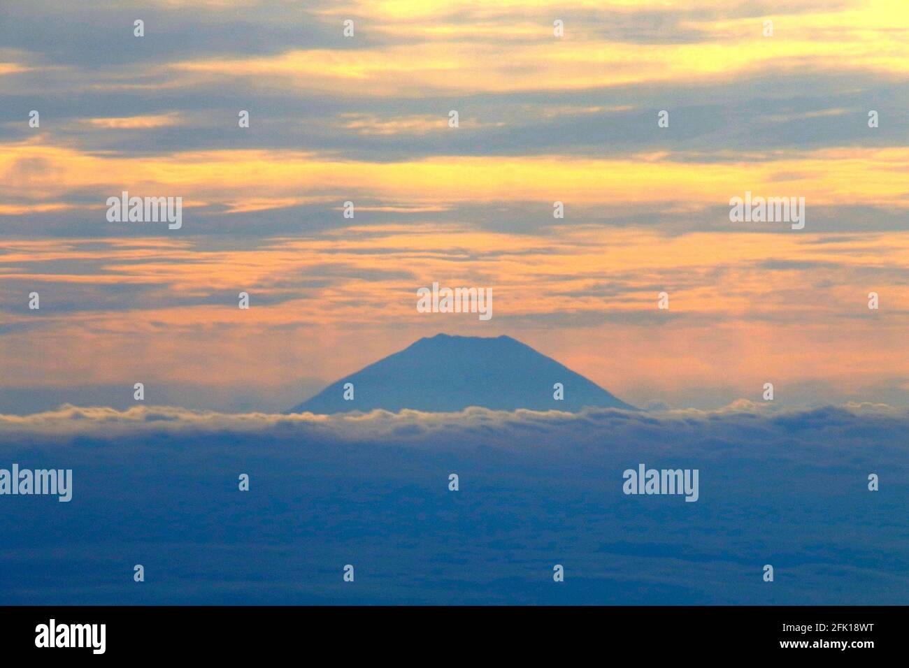 Mount Fuji view from an aircraft window Stock Photo - Alamy