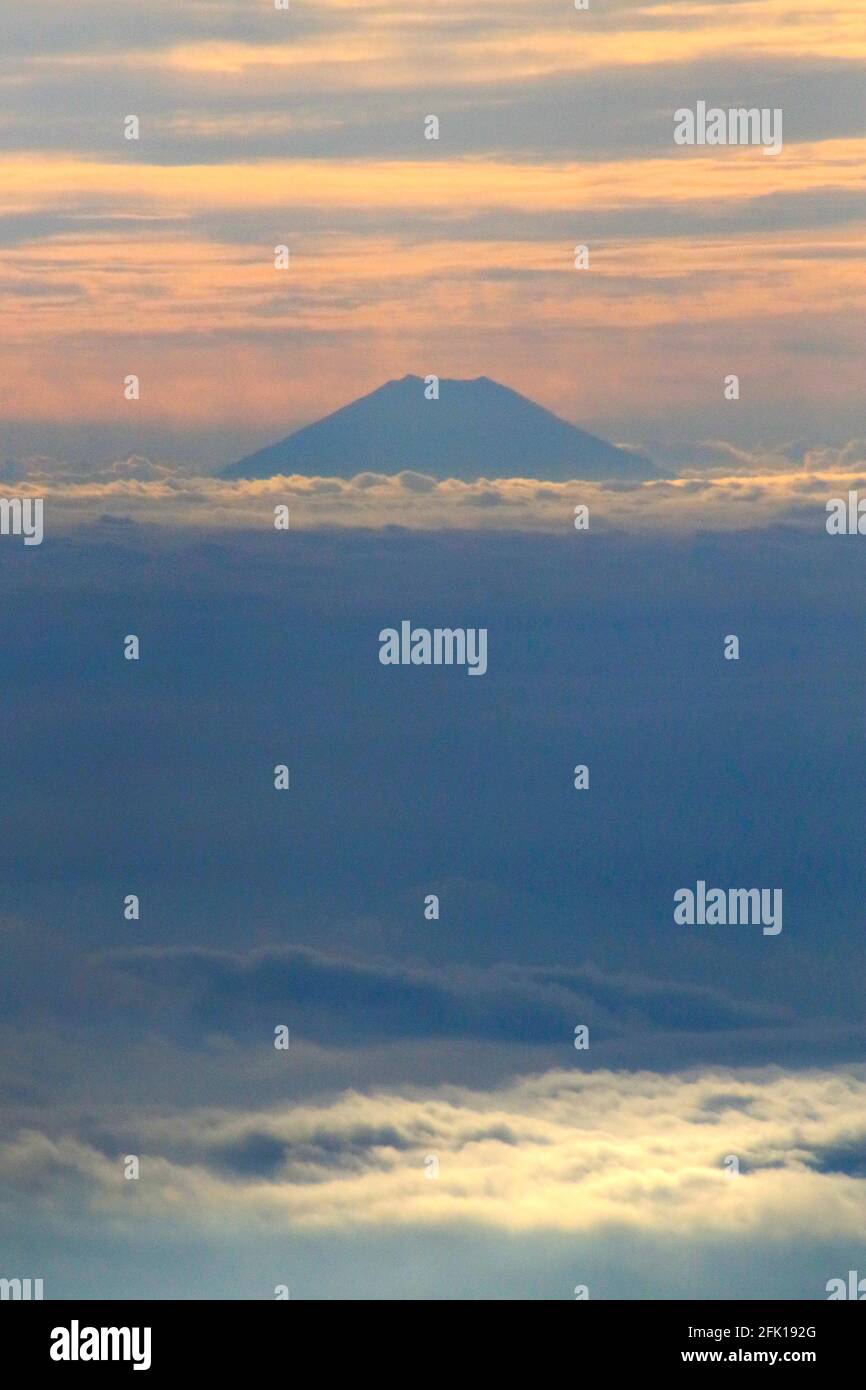 Mount Fuji view from an aircraft window Stock Photo - Alamy
