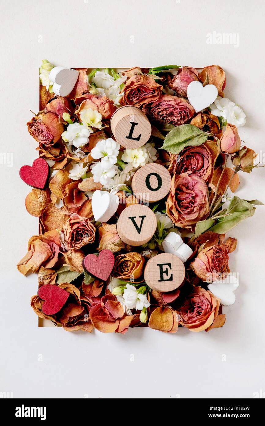 Beautiful botanical composition for st. Valentines Day. Creative layout ...