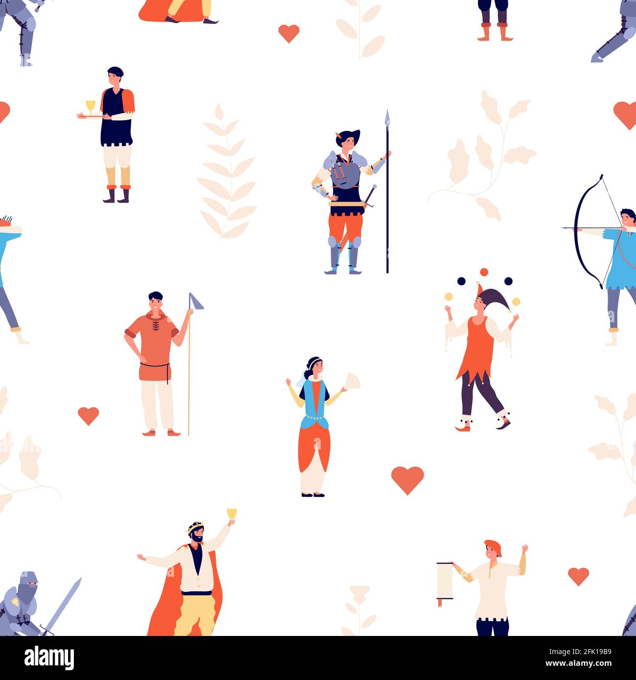 Children pattern. Royal medieval characters background. Book stories ...