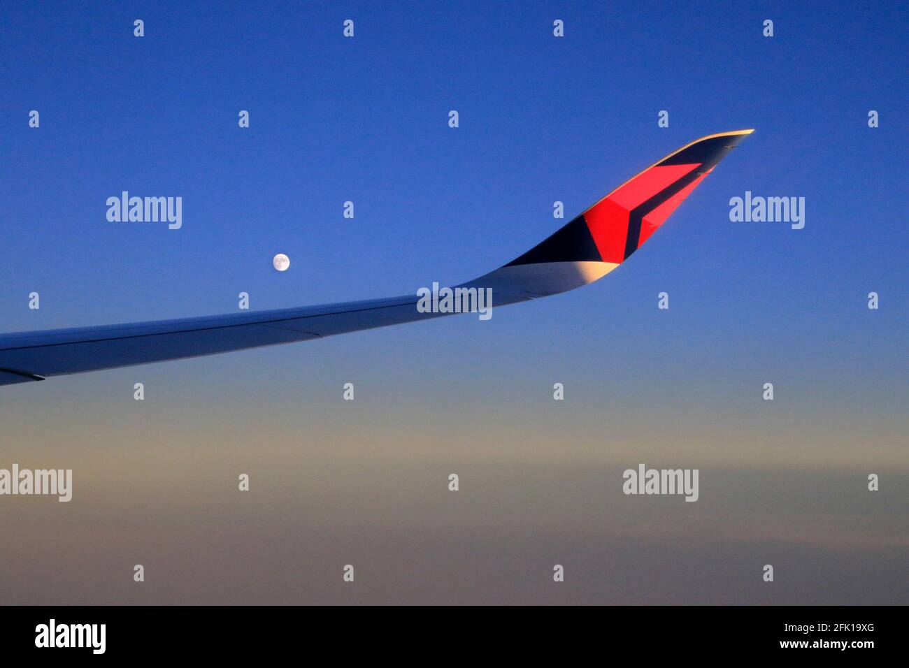 The Moon view from aircraft window Stock Photo - Alamy