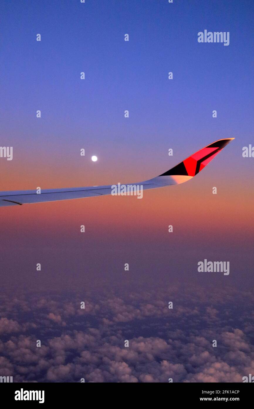 The Moon view from aircraft window Stock Photo - Alamy