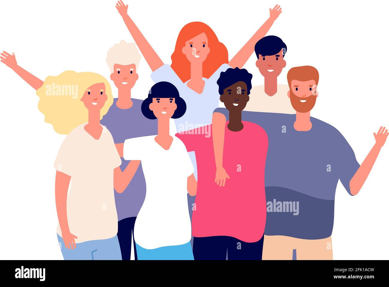 International friends. Multiethnic friendship, happy young people group. Ethnic adult character ...