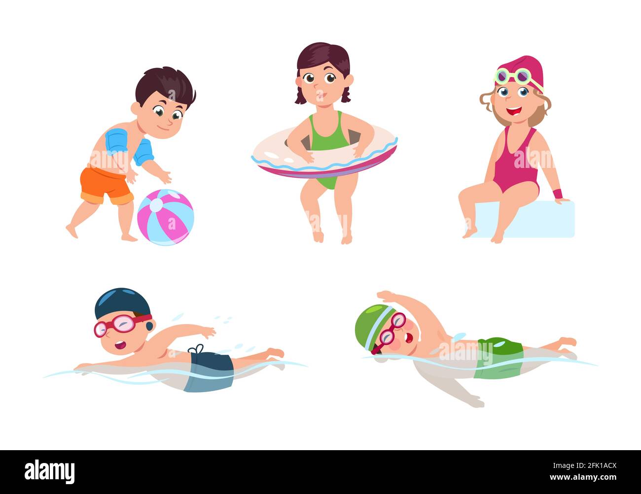 Kids at the pool Cut Out Stock Images & Pictures - Alamy