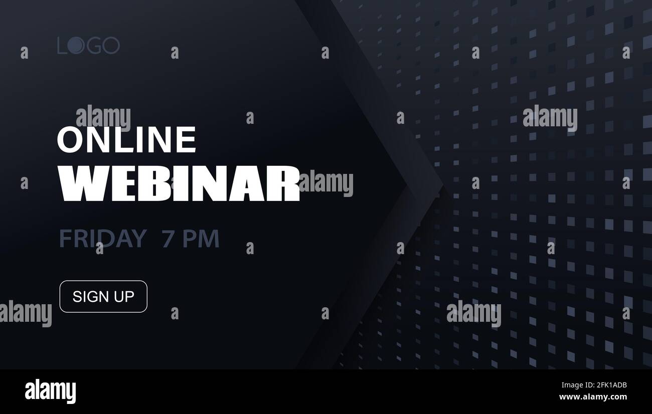 Online webinar vector dark template. Abstract minimal background for ...