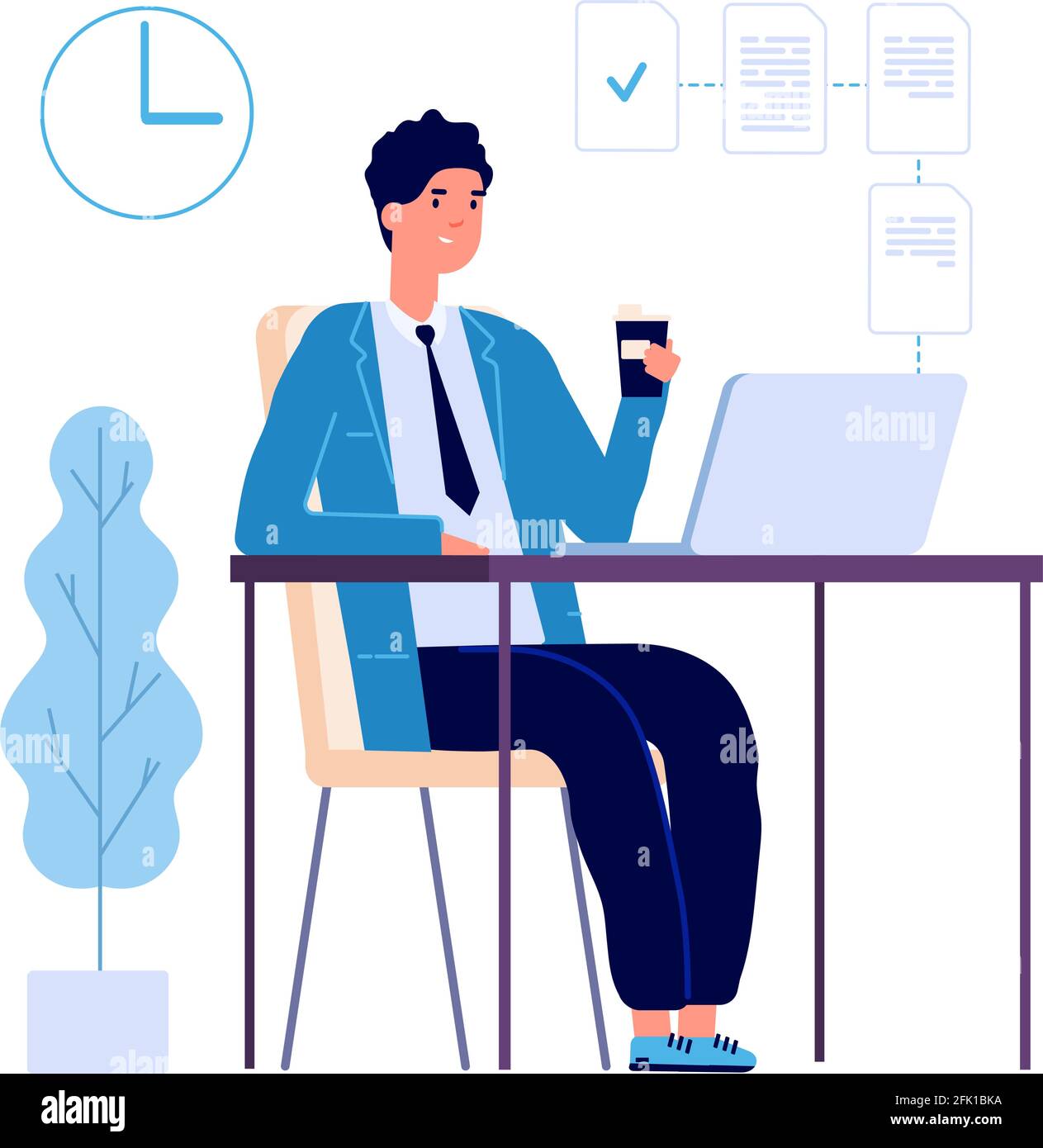 Manager at work. Multitask businessman planning office strategy ...