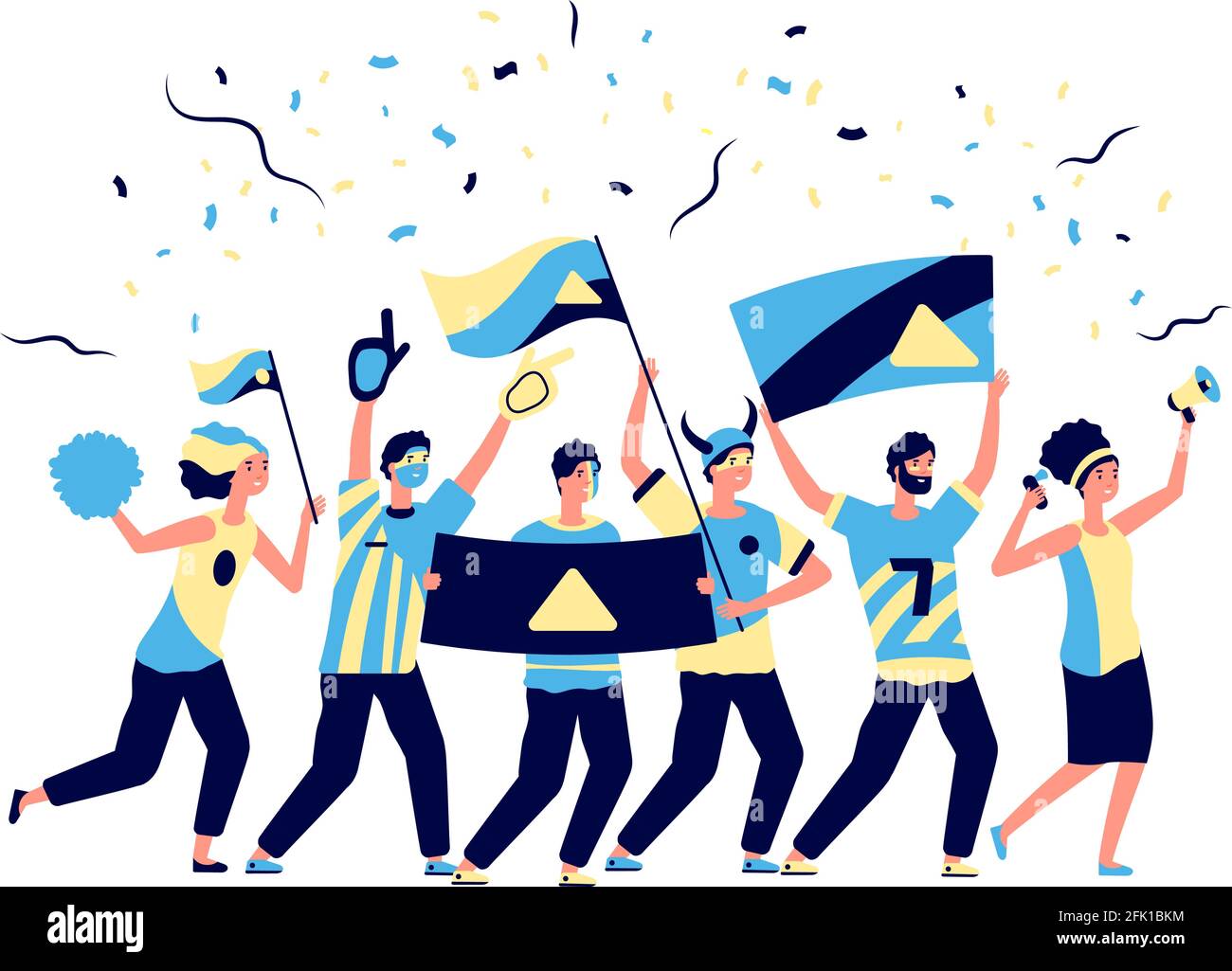 Football Fans Cheering Vector