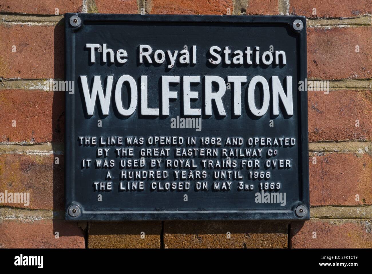 British Railways sign for The Royal Station at Wolferton Stock Photo ...