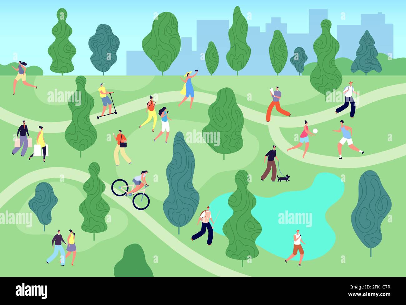 Man woman meeting in park Stock Vector Images - Alamy
