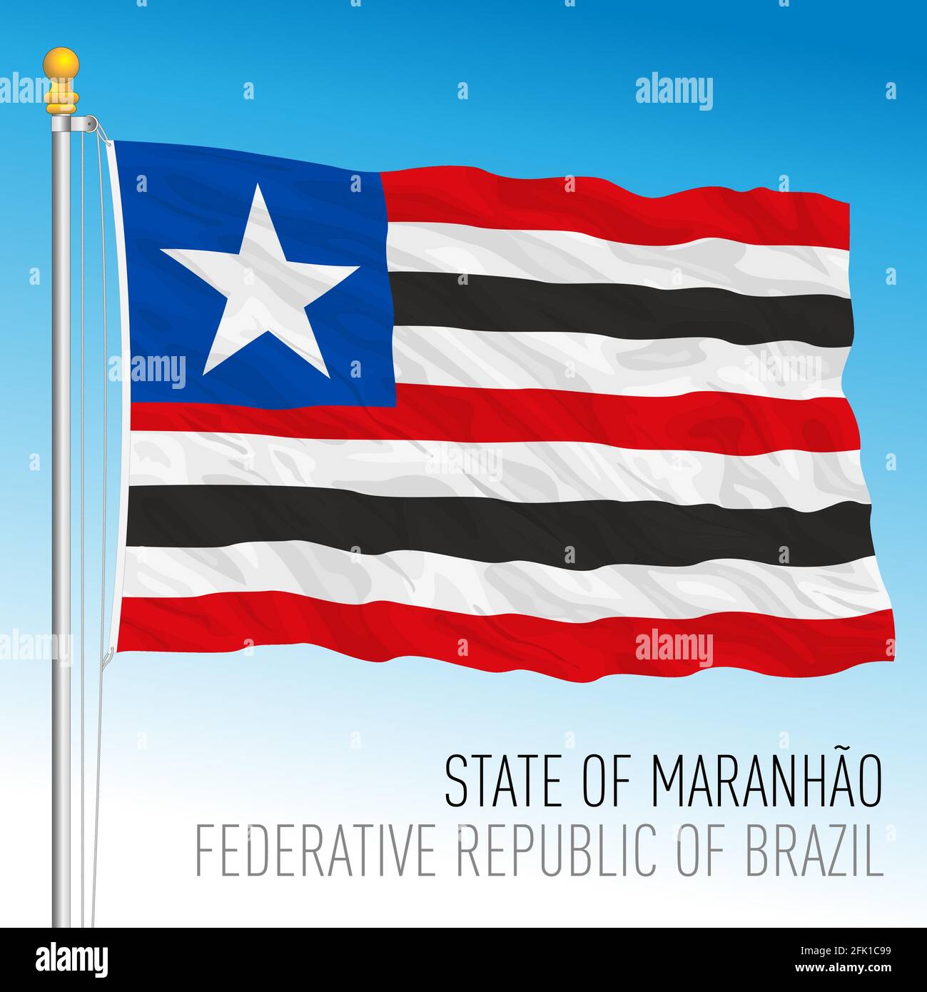 State of Maranhao, official regional flag, Brazil, vector illustration Stock Vector Image & Art ...