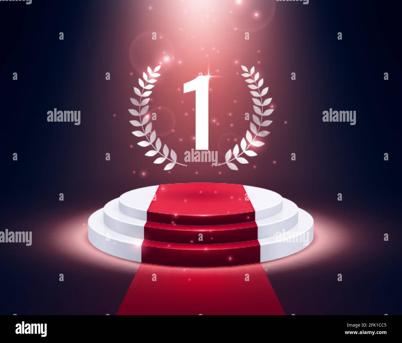 Award pedestal. Realistic presentation podium, 3d platform. First place ...