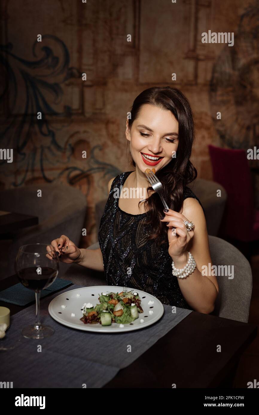 Sitting Celebration Food And Drink Holding Wine Glass Drinking Hi Res