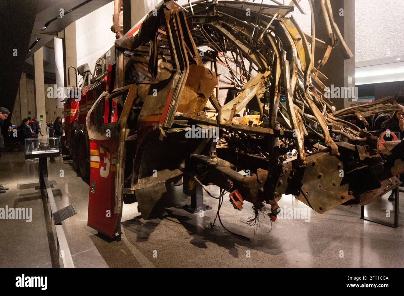September 11 or 9/11 museum in New York city, USA. Indoors view of ...