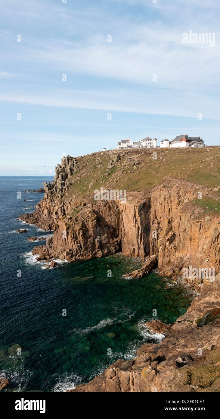 Aerial view lands end cornwall hi-res stock photography and images - Alamy