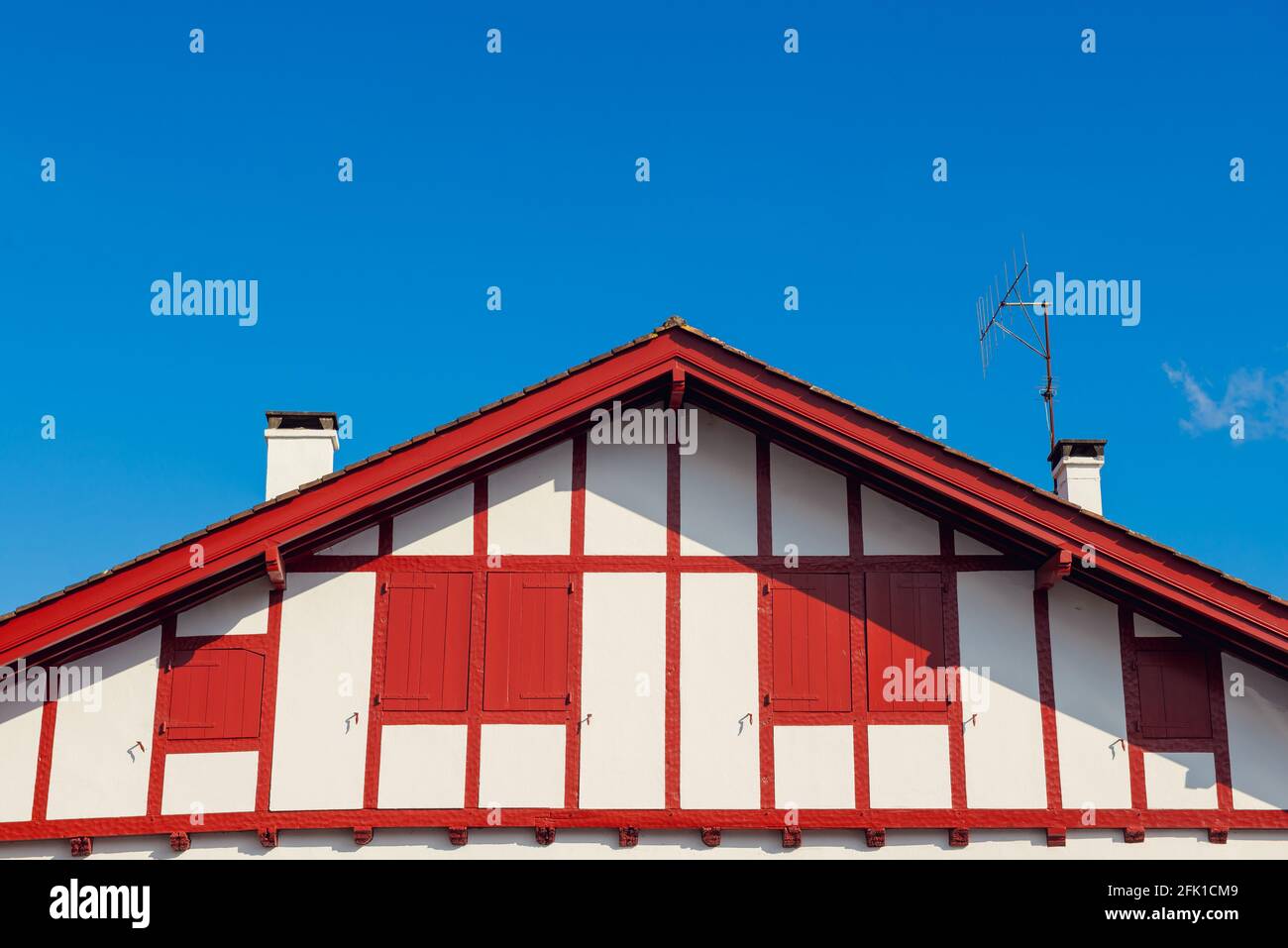 Typical buildings of Basque country. Euskadi colorful architecture ...