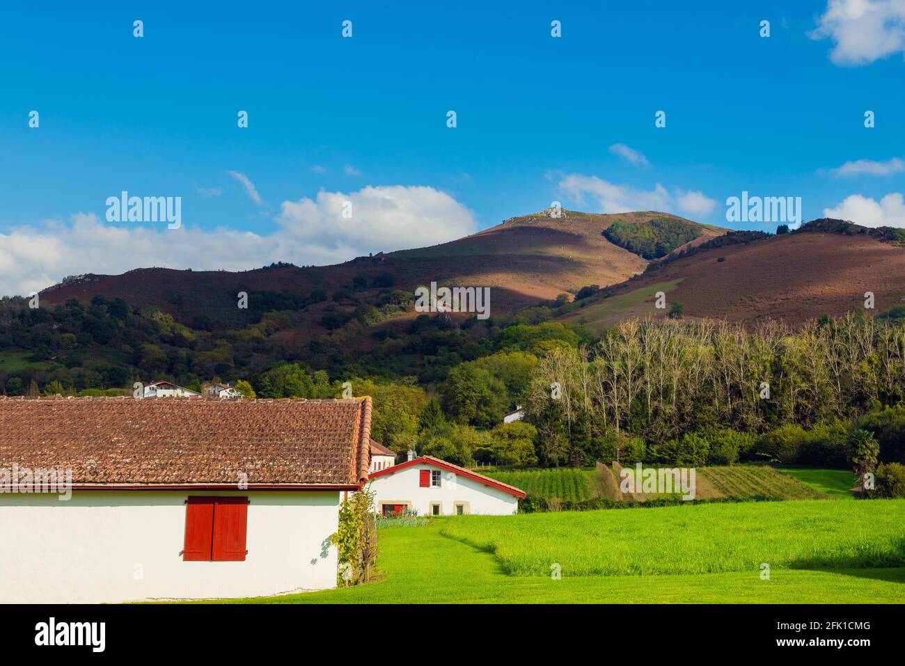 Typical buildings of Basque country. Euskadi colorful architecture ...