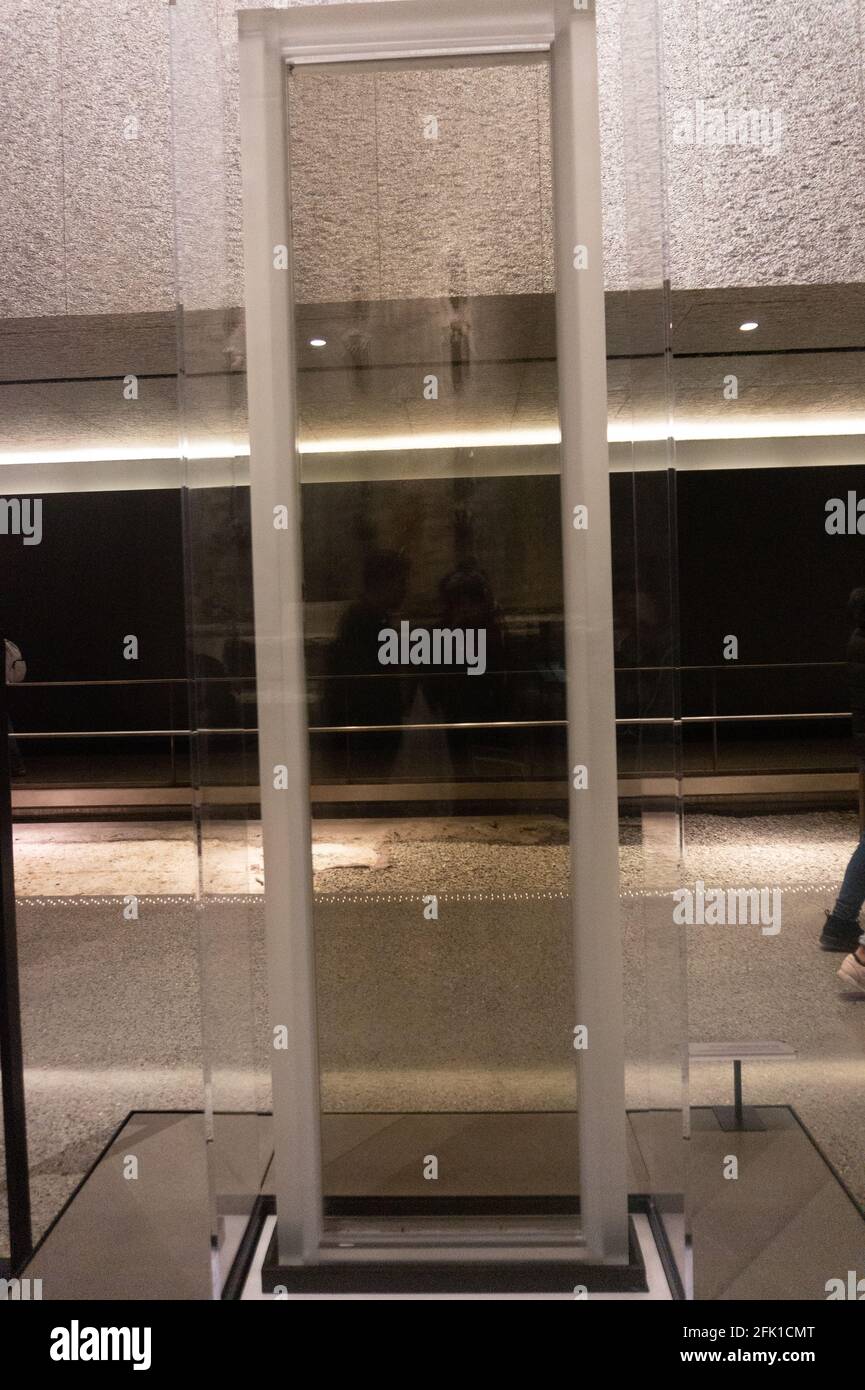 September 11 or 9/11 museum in New York city, USA. Indoors view of ...