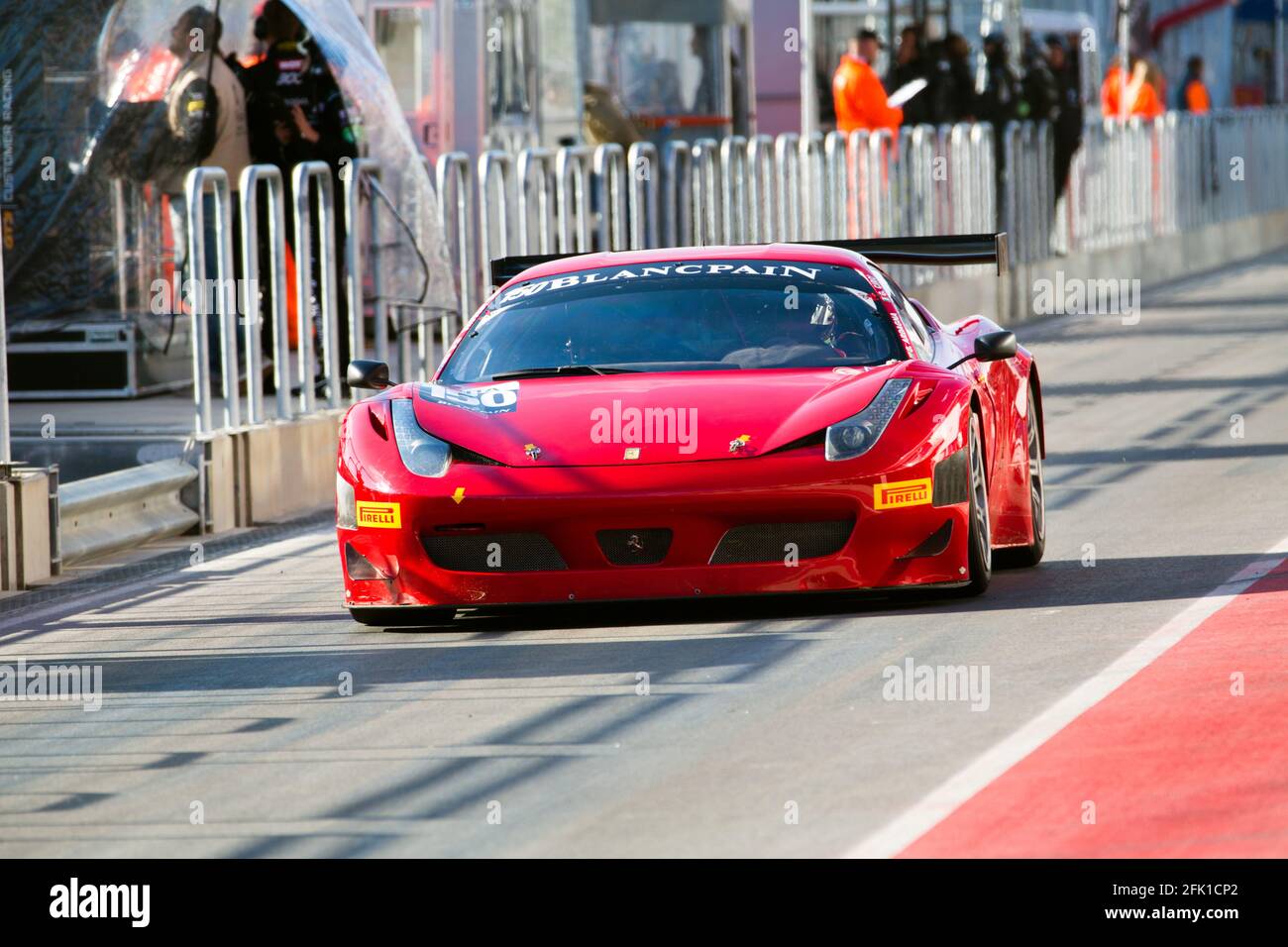 The Ferrari 458 car of the Italian team AF Corse participates in the ...