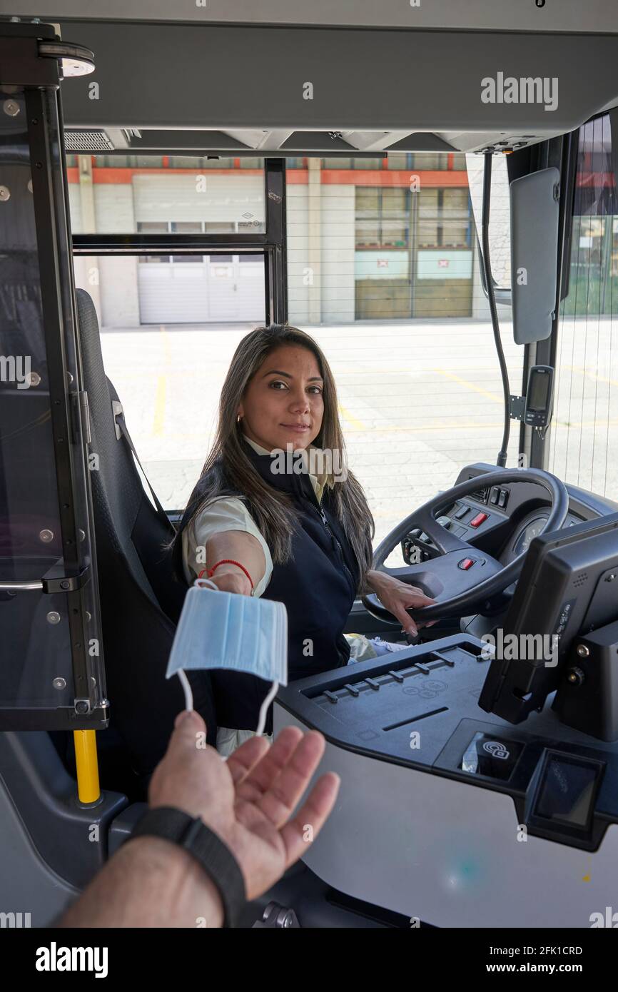 Happy driver driving intercity bus hi-res stock photography and images ...