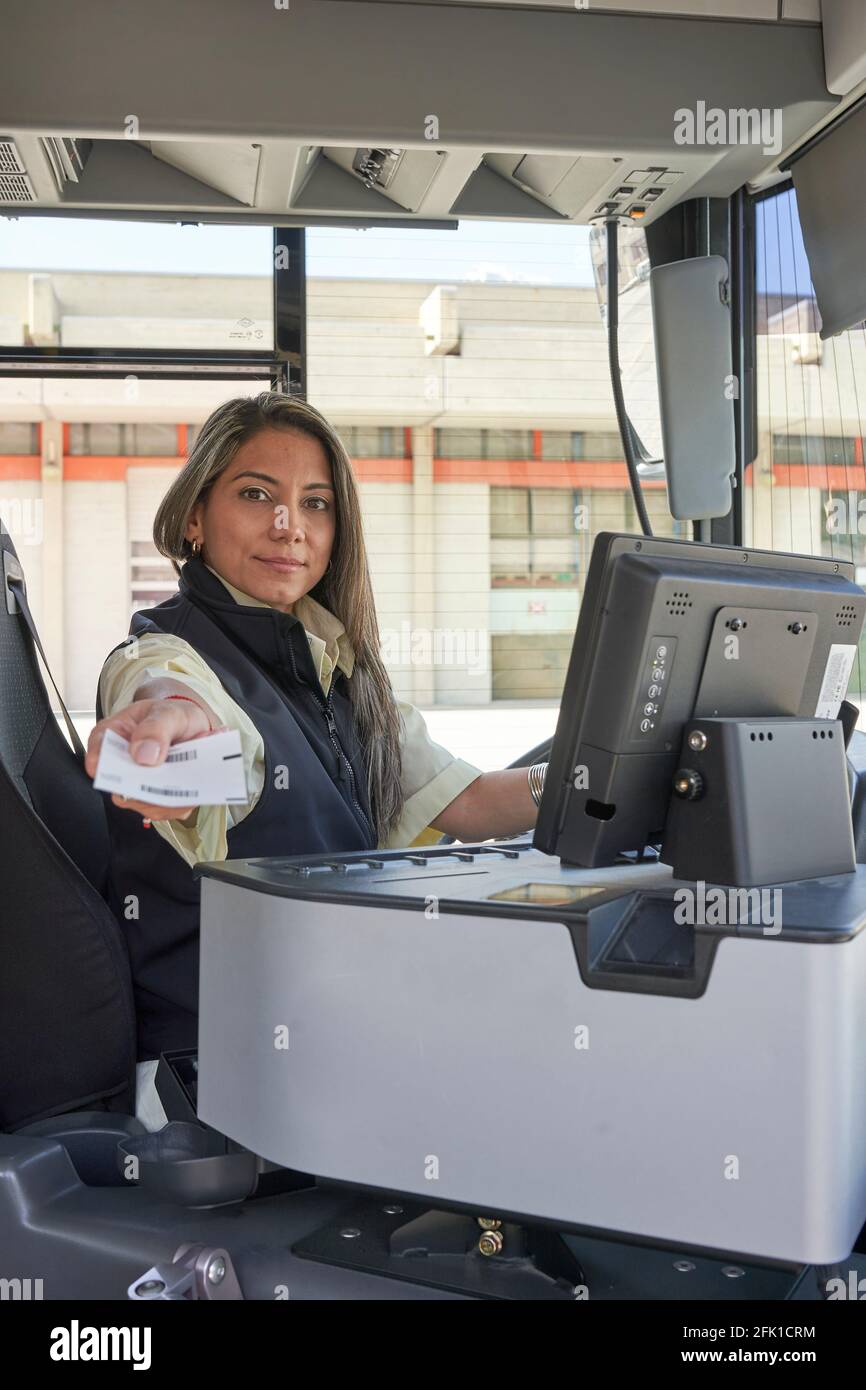 Happy driver driving intercity bus hi-res stock photography and images ...