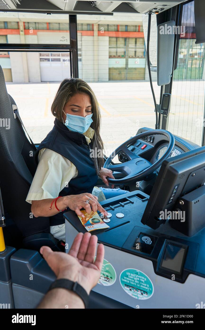 Happy driver driving intercity bus hi-res stock photography and images ...