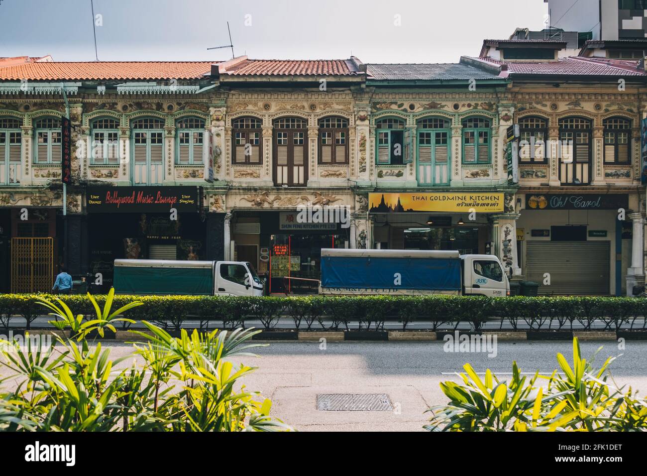 Colourful old buildings in Singapore’s Little India neighbour Stock ...