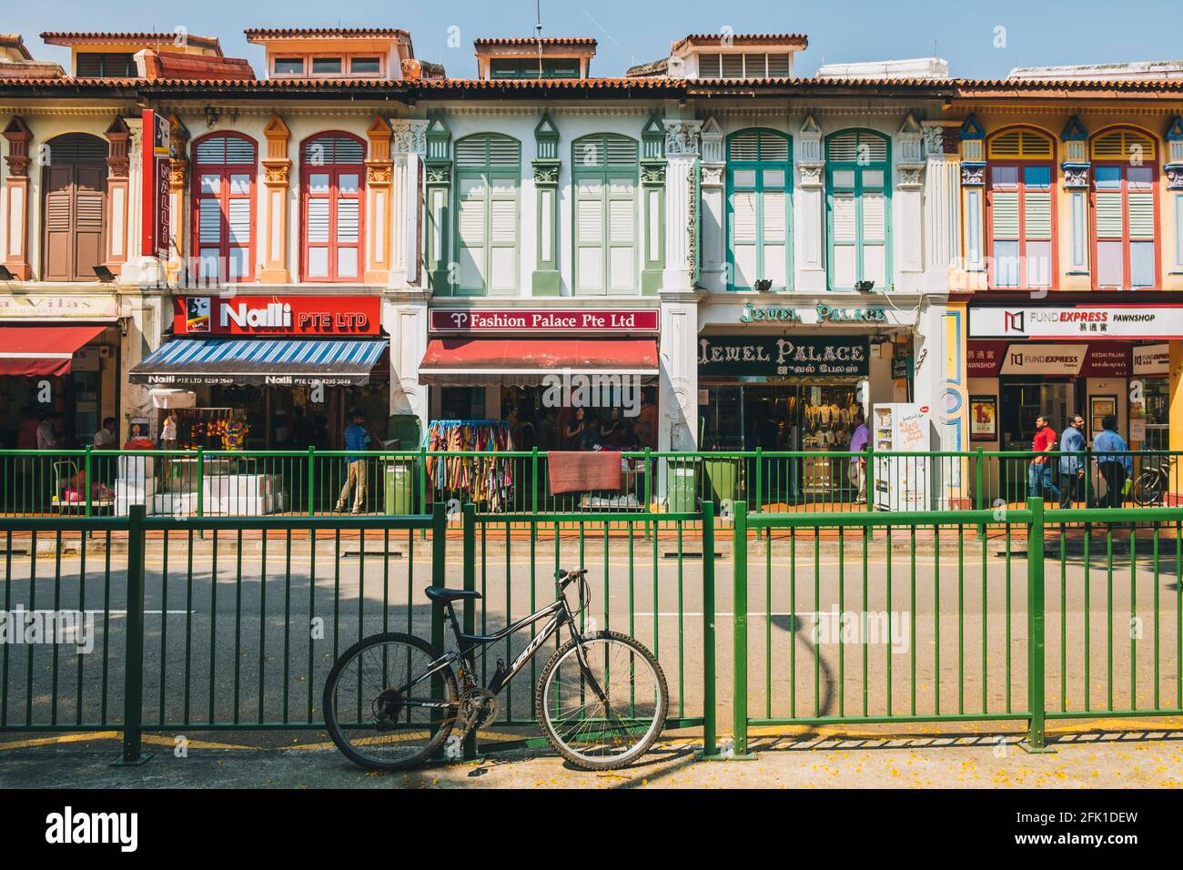 Colourful old buildings in Singapore’s Little India neighbour Stock ...