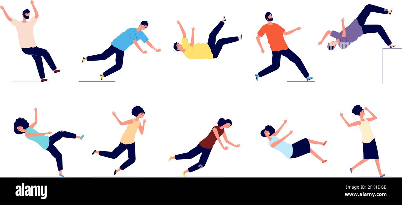 Slip and fall cartoon Stock Vector Images - Alamy
