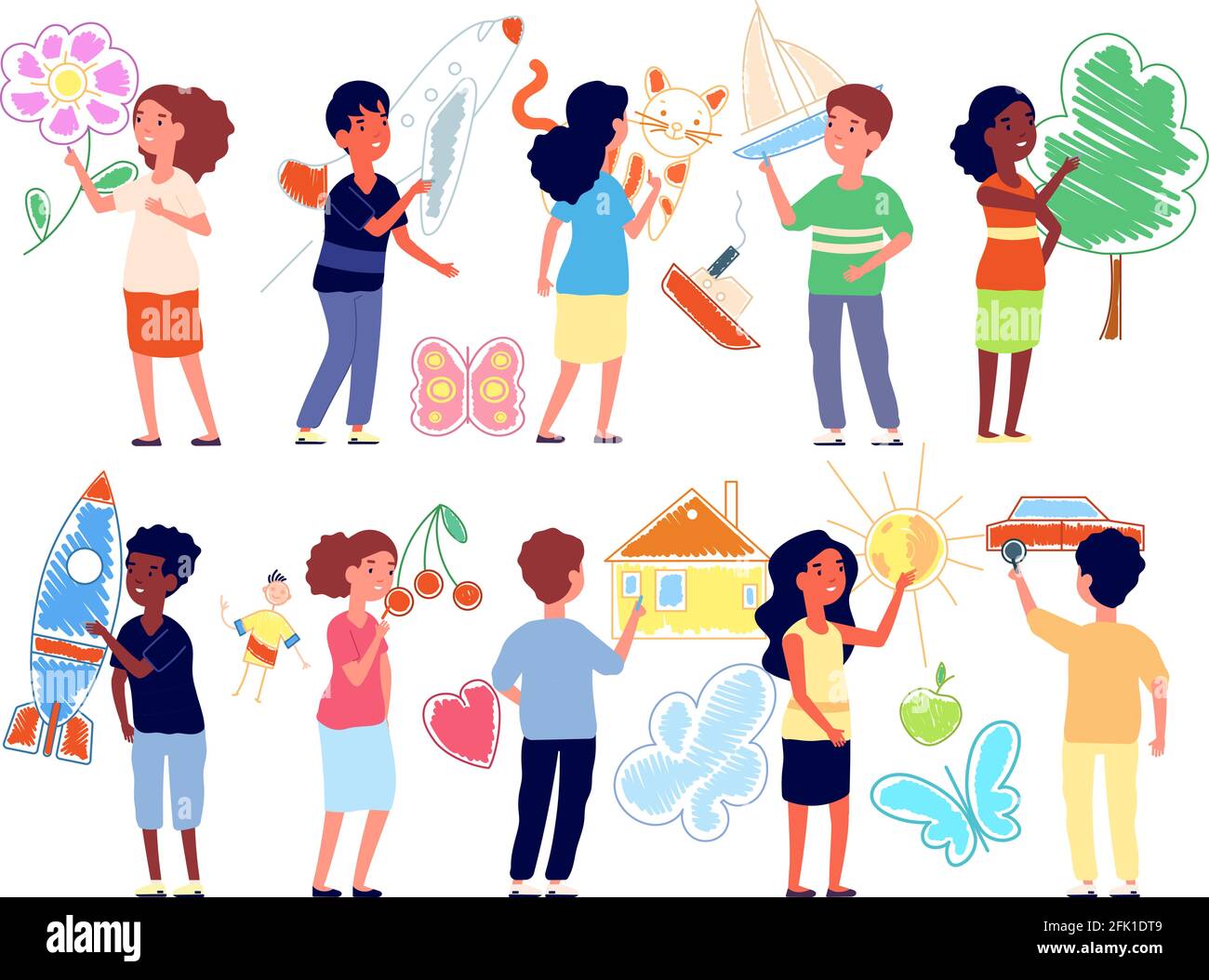 Crayon wall Cut Out Stock Images & Pictures - Alamy