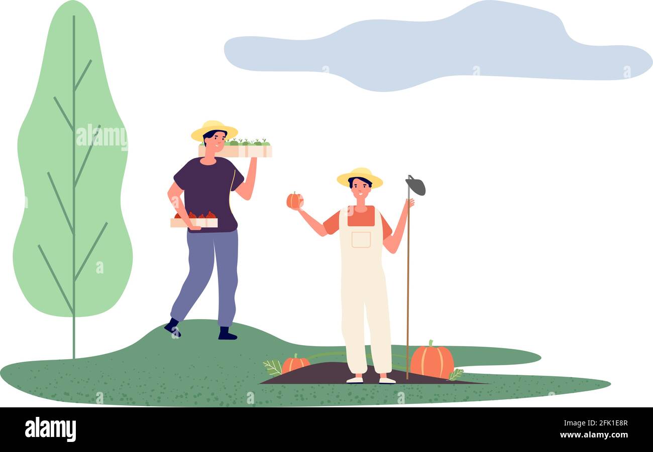 Male farm worker harvesting Cut Out Stock Images & Pictures - Alamy