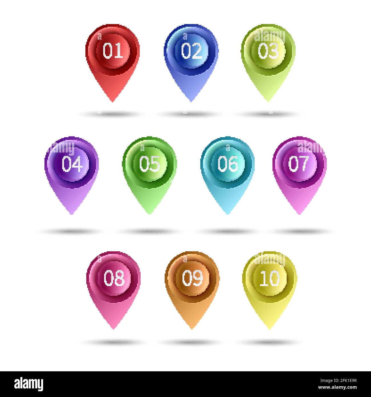 GPS pins. Map pointer set. Travel destinations location tag. 3d place ...