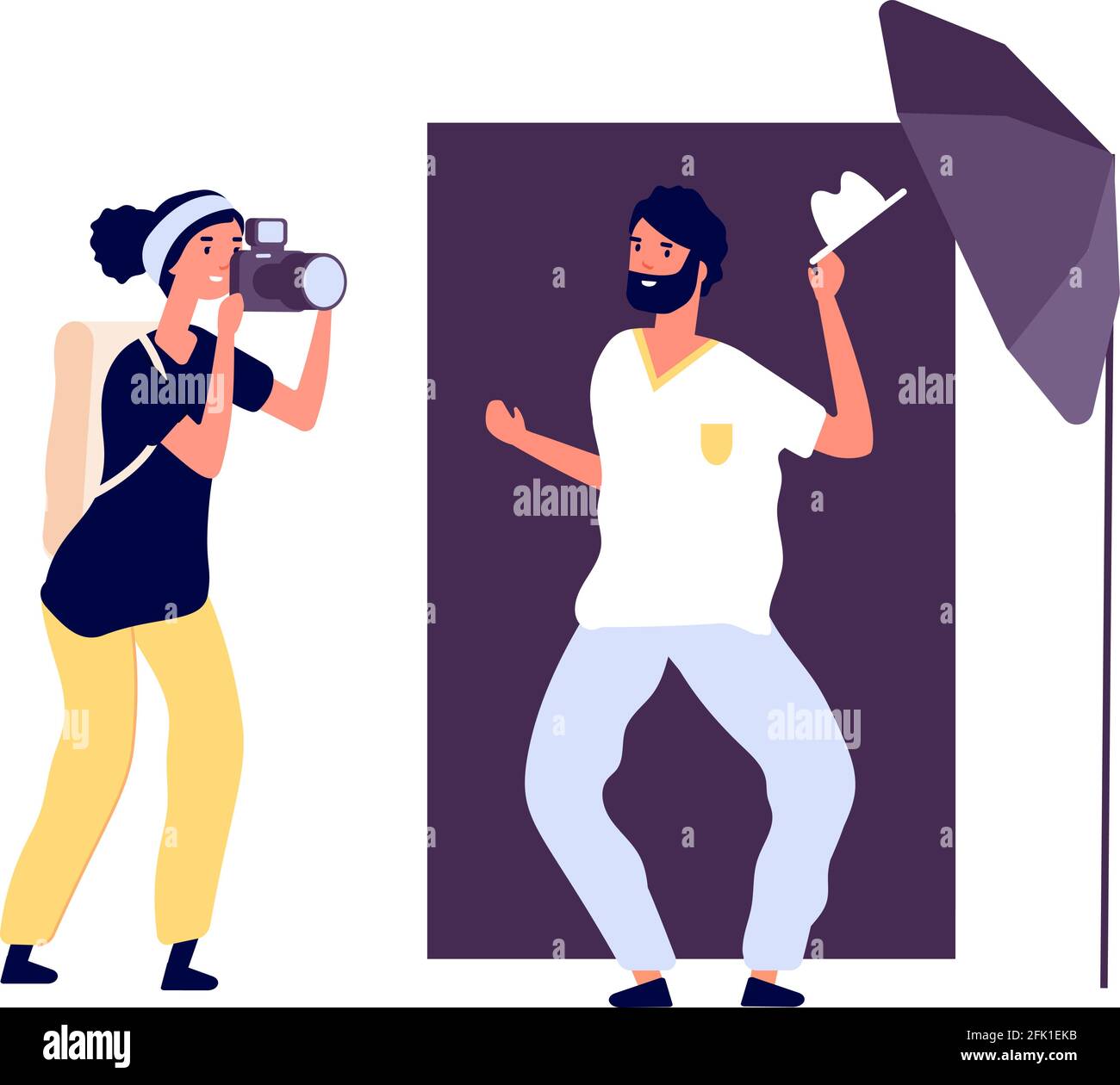 Photo studio. Actor posing photographer. Professional photo session for ...