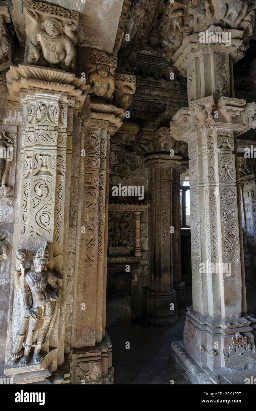 Detail of the Devi Jagadamba Temple in Khajuraho, Madhya Pradesh, India ...