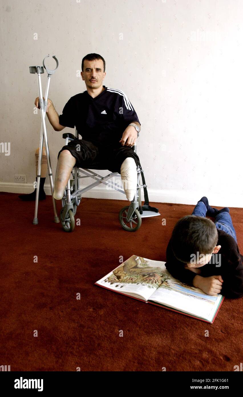 Mr Kujtim Morina with his one of his four children Kimet. The family ...